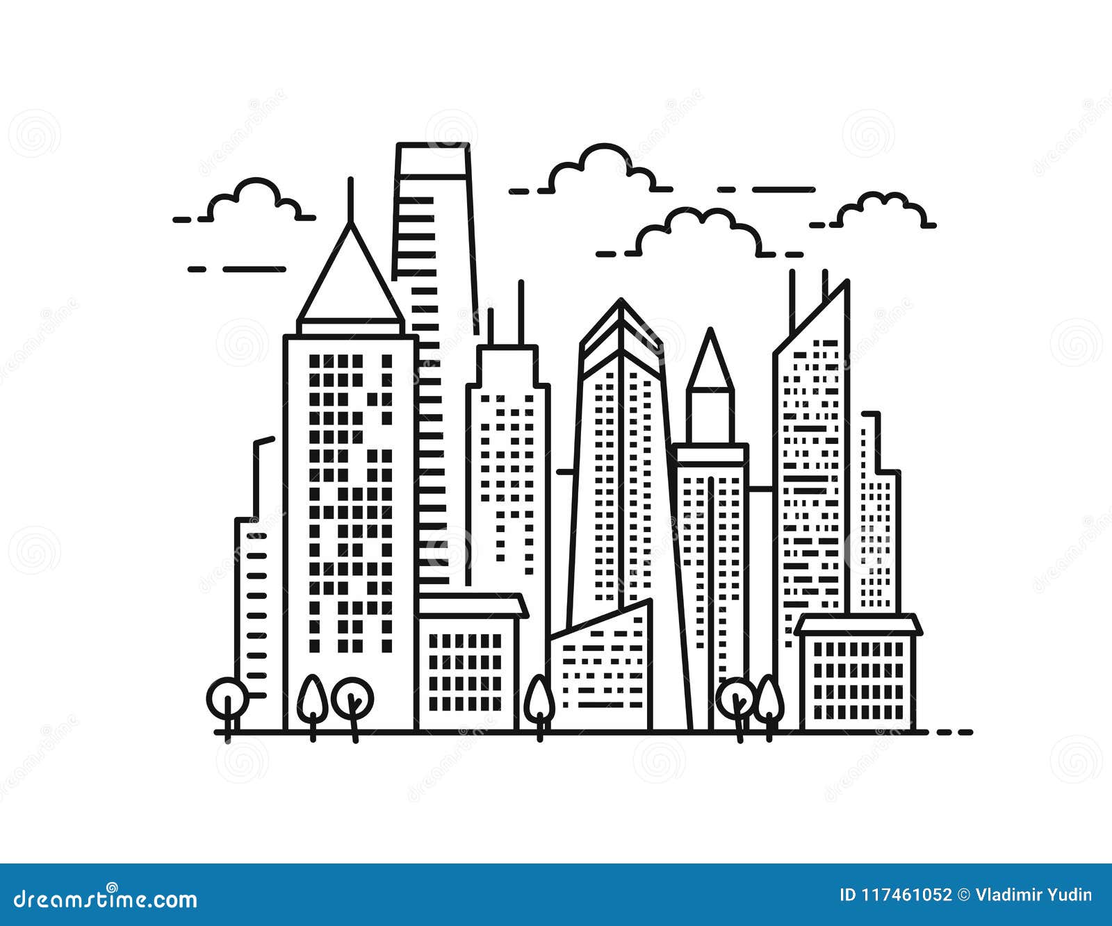 City landscape pattern stock vector. Illustration of outline - 117461052