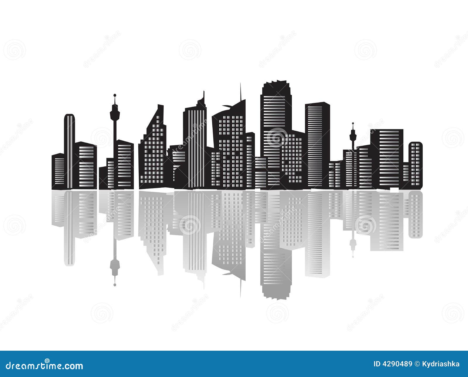 City Landscape, Silhouettes of Stock Vector - Illustration of real ...