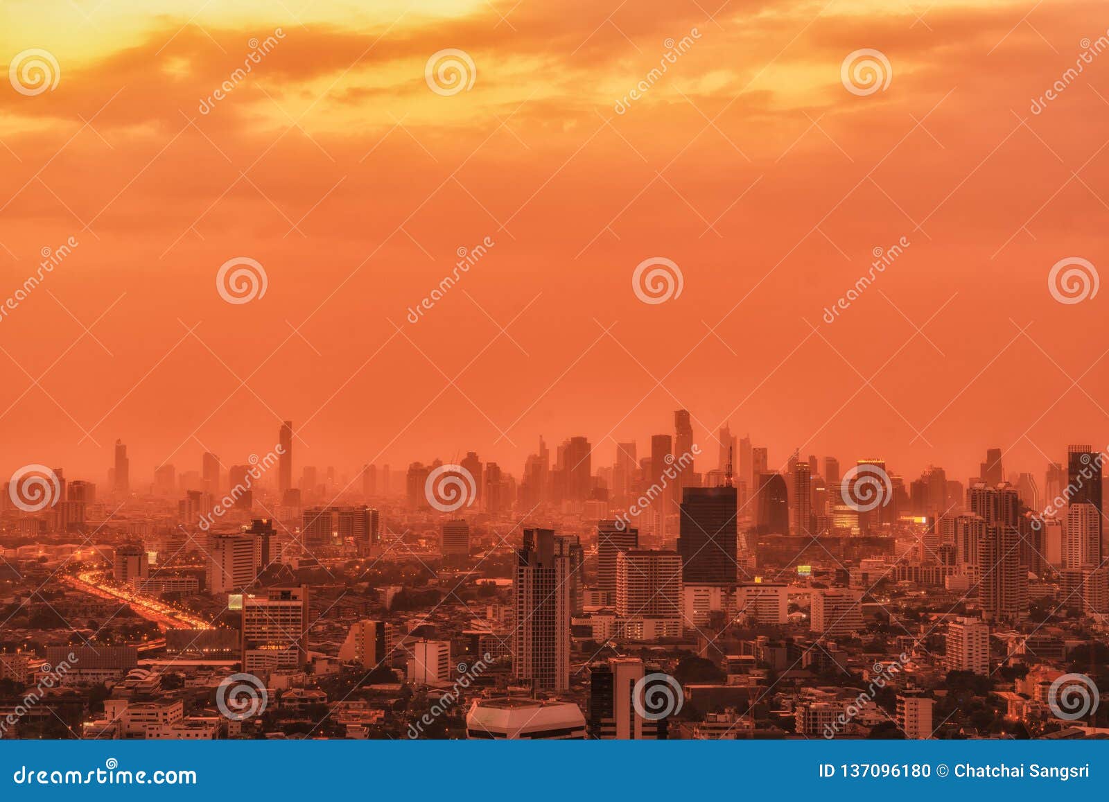 City Landscape with Skyscrapers Editorial Image - Image of light, town ...