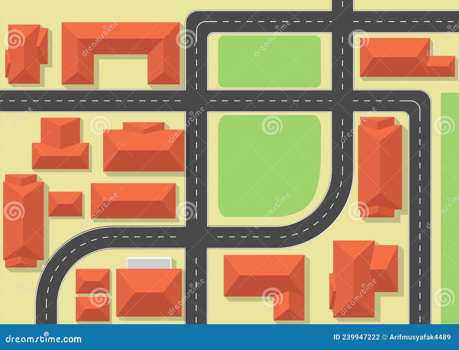 City landscape top view stock vector. Illustration of light - 239947222