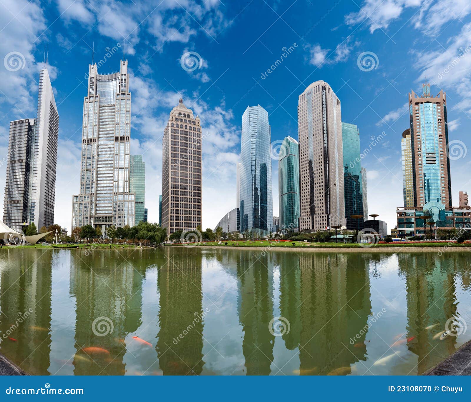 City landscaping stock photo. Image of fish, banking - 23108070