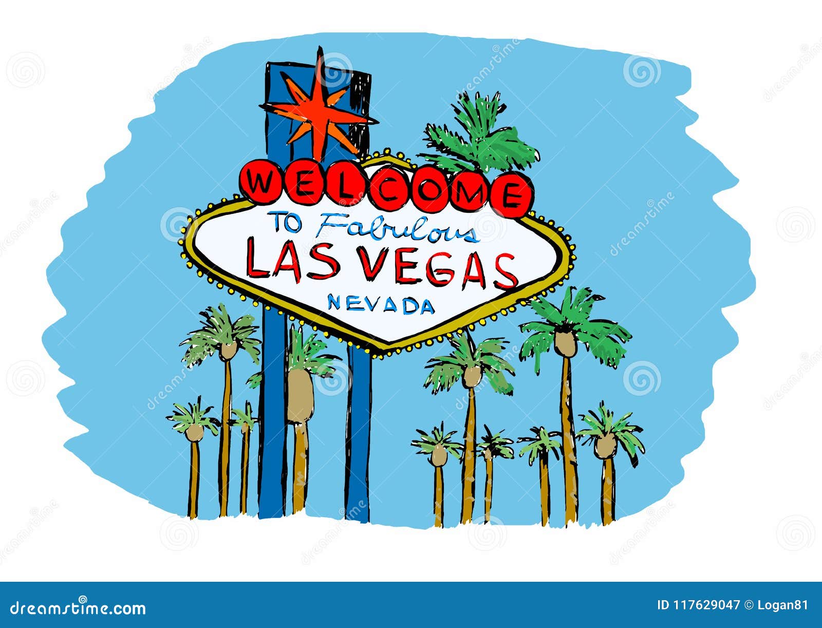 Las Vegas Valley Road And Administrative Map Vector Illustration ...