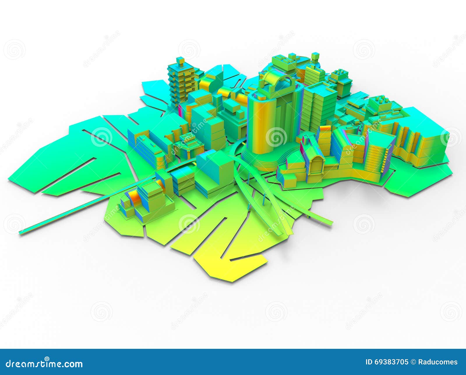 City Layout Bright Colors Illustration Stock Illustration ...