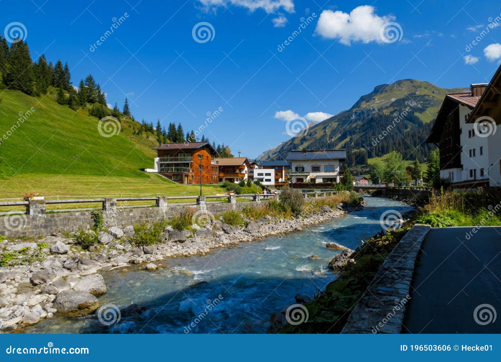 City of Lech in Austria stock photo. Image of summer - 196503606