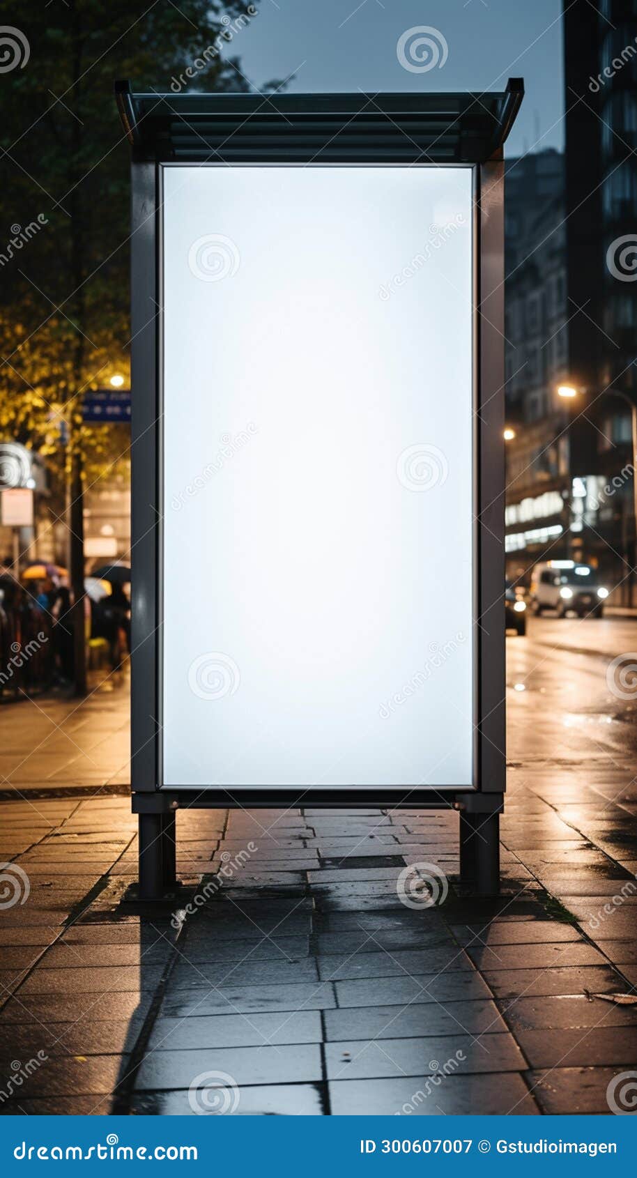 City Life Illuminated by Modern Billboard at Night Generated by AI ...