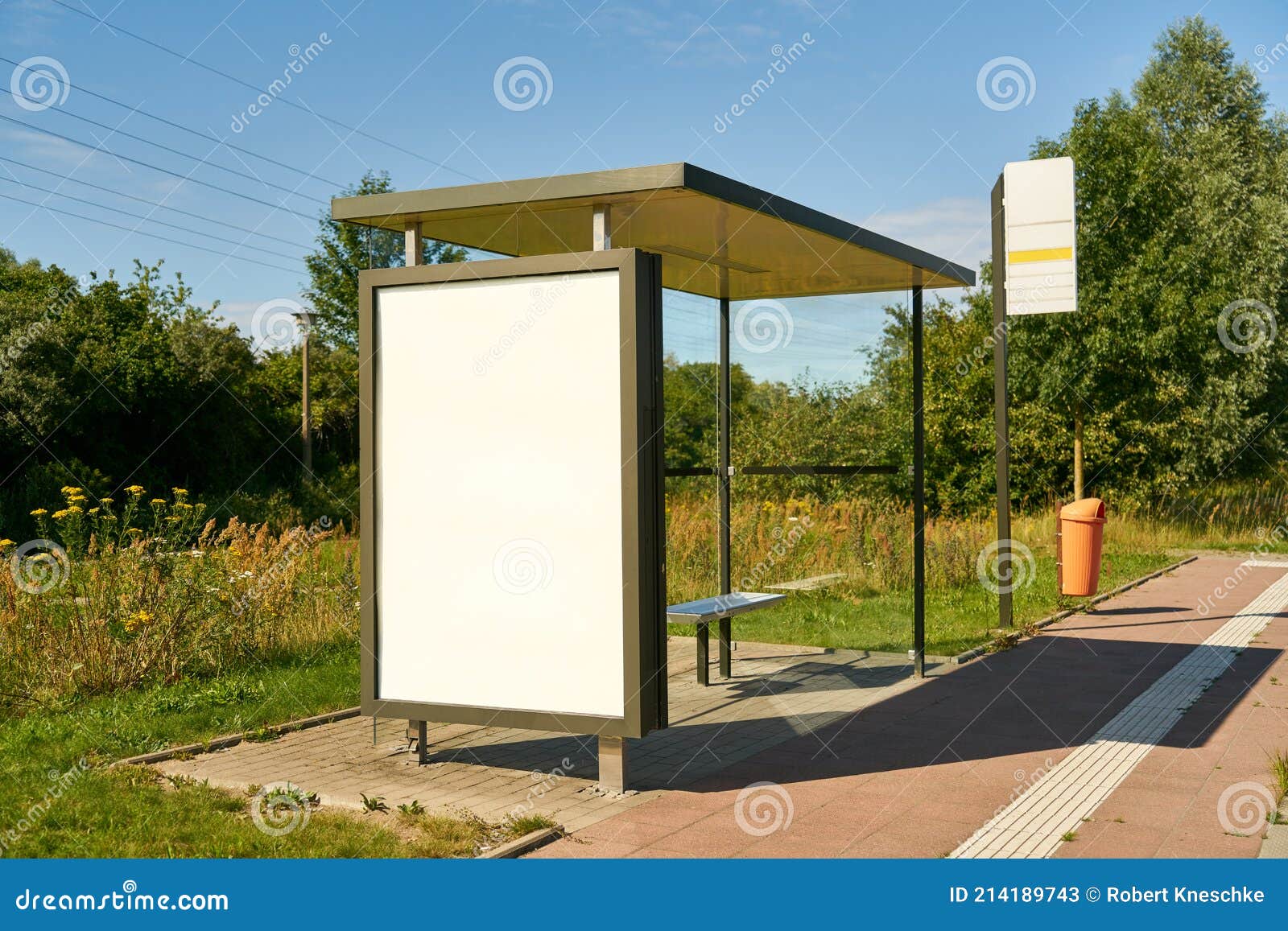 City Light Poster Mock-Up Template on Bus Stop Stock Image - Image of ...