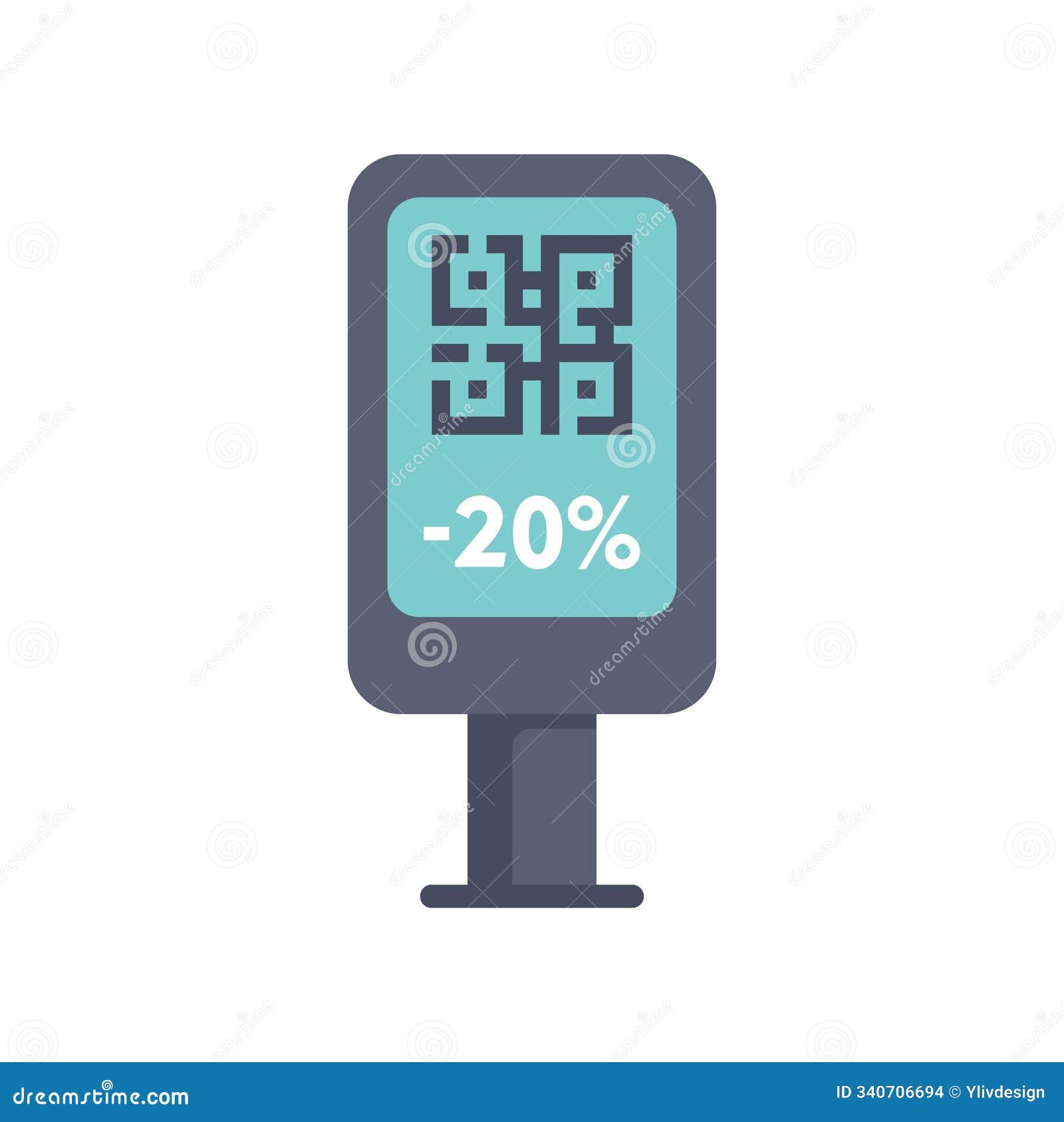 City Lightbox Showing Qr Code and Discount Percentage Stock Photo ...