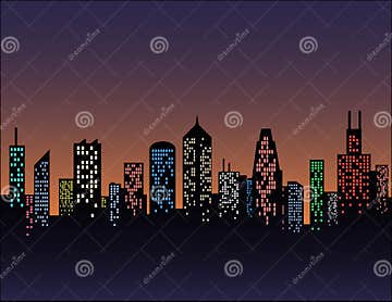 City Lights stock vector. Illustration of lights, downtown - 2039228