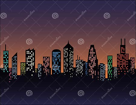 City Lights stock vector. Illustration of lights, downtown - 2039228
