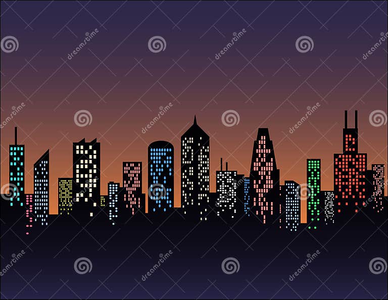 City Lights stock vector. Illustration of lights, downtown - 2039228