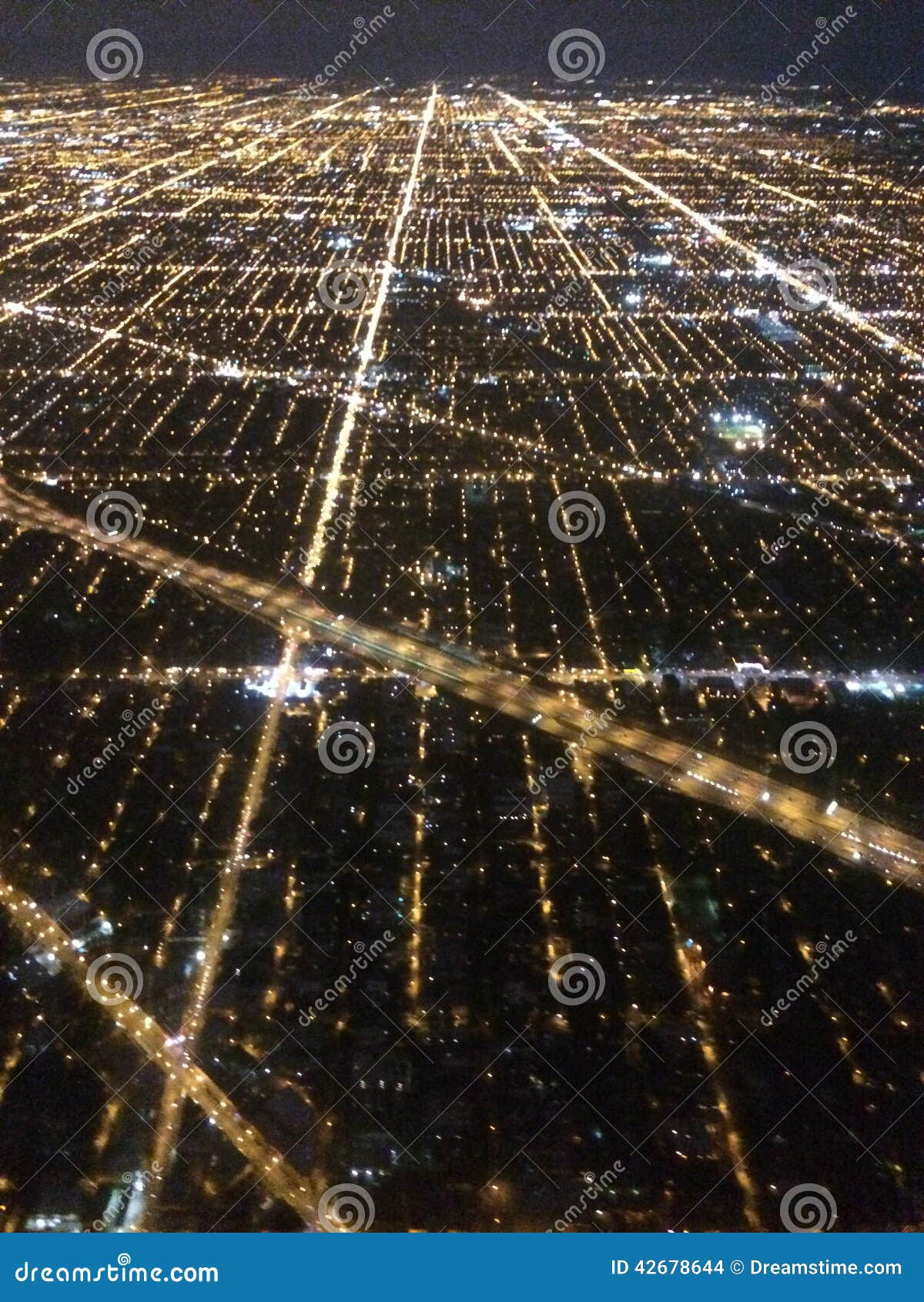 City lights from above stock photo. Image of chicago - 42678644