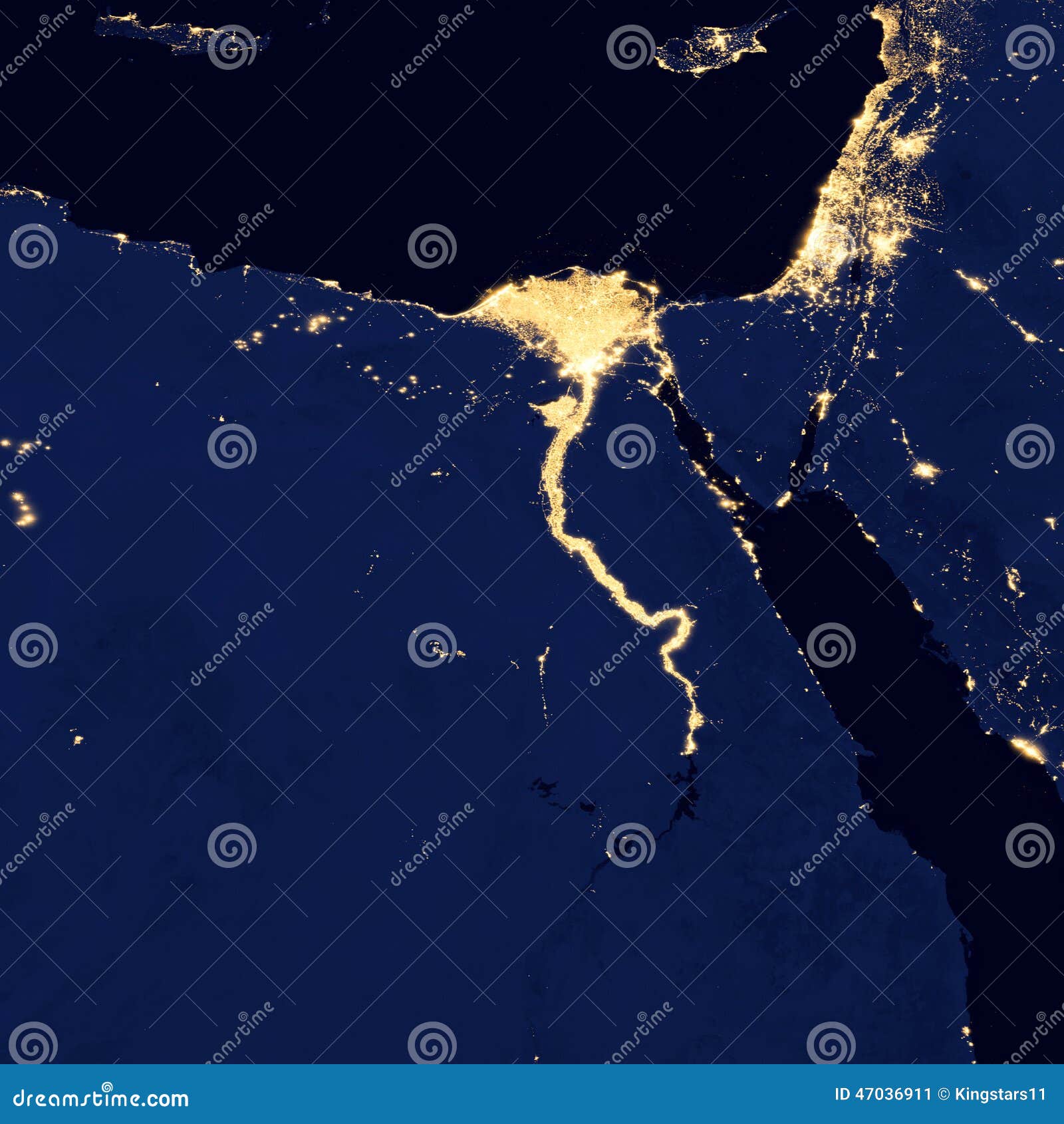 City Lights of Egypt ,Elements of this Image are Furnished by NASA ...
