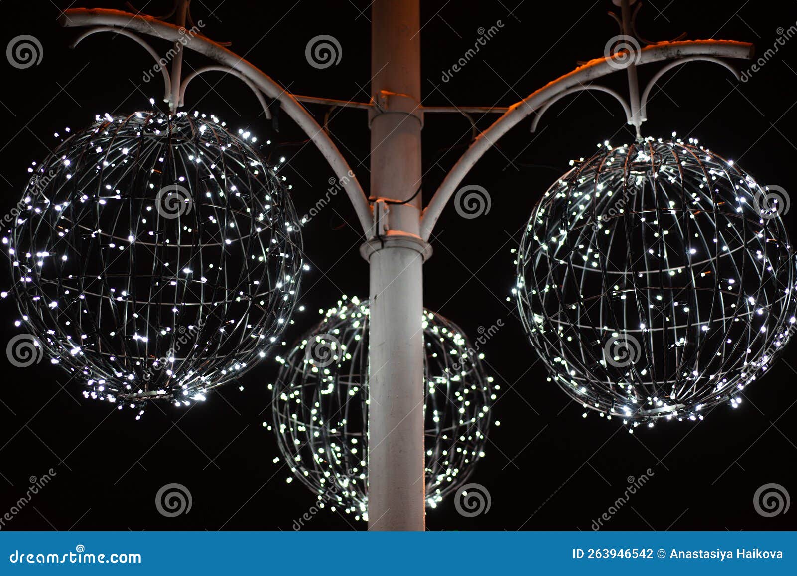 City Lights, Large Luminous Balls Stock Photo - Image of people, gold ...