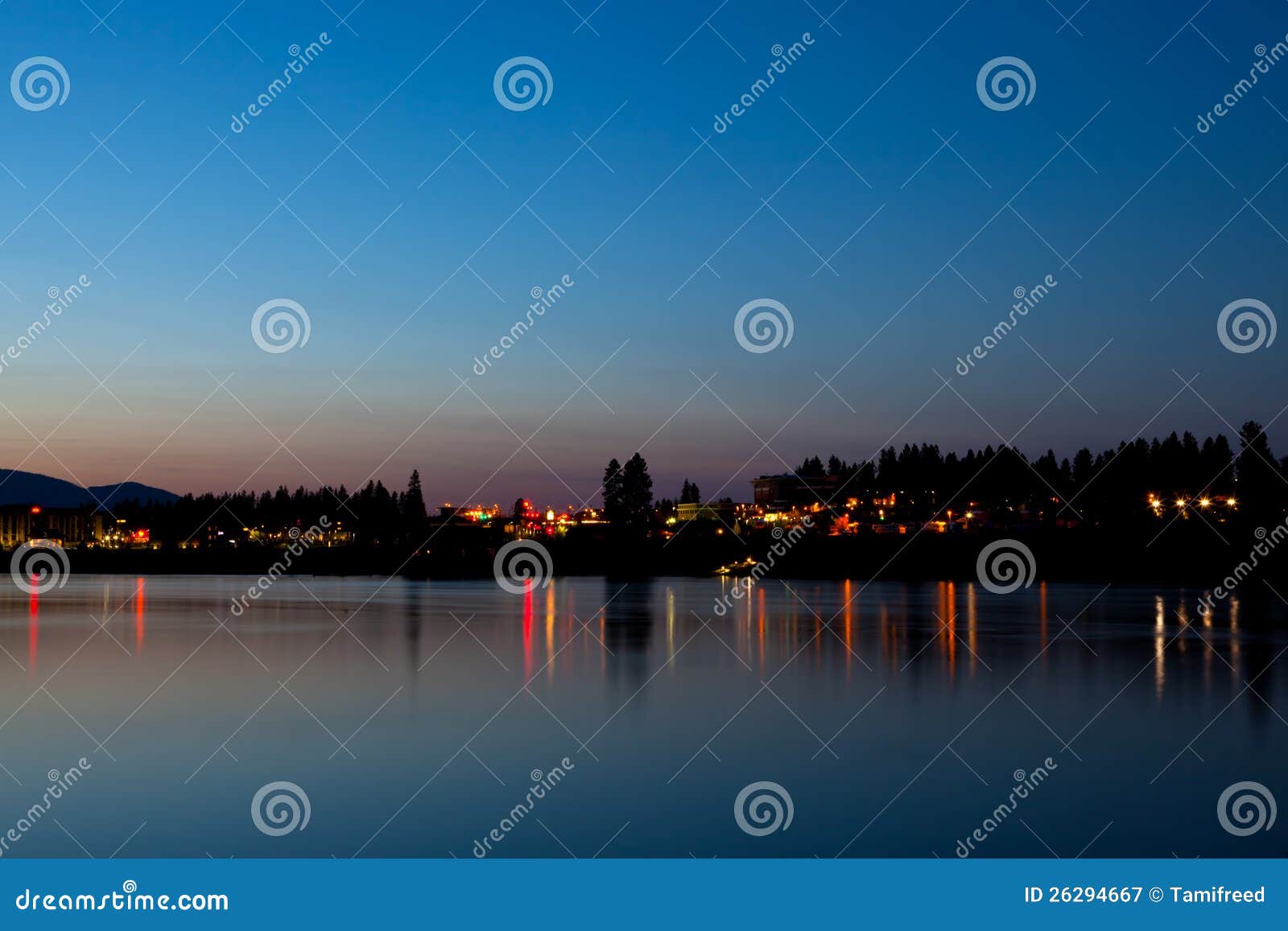 City Lights Reflection stock image. Image of background - 26294667