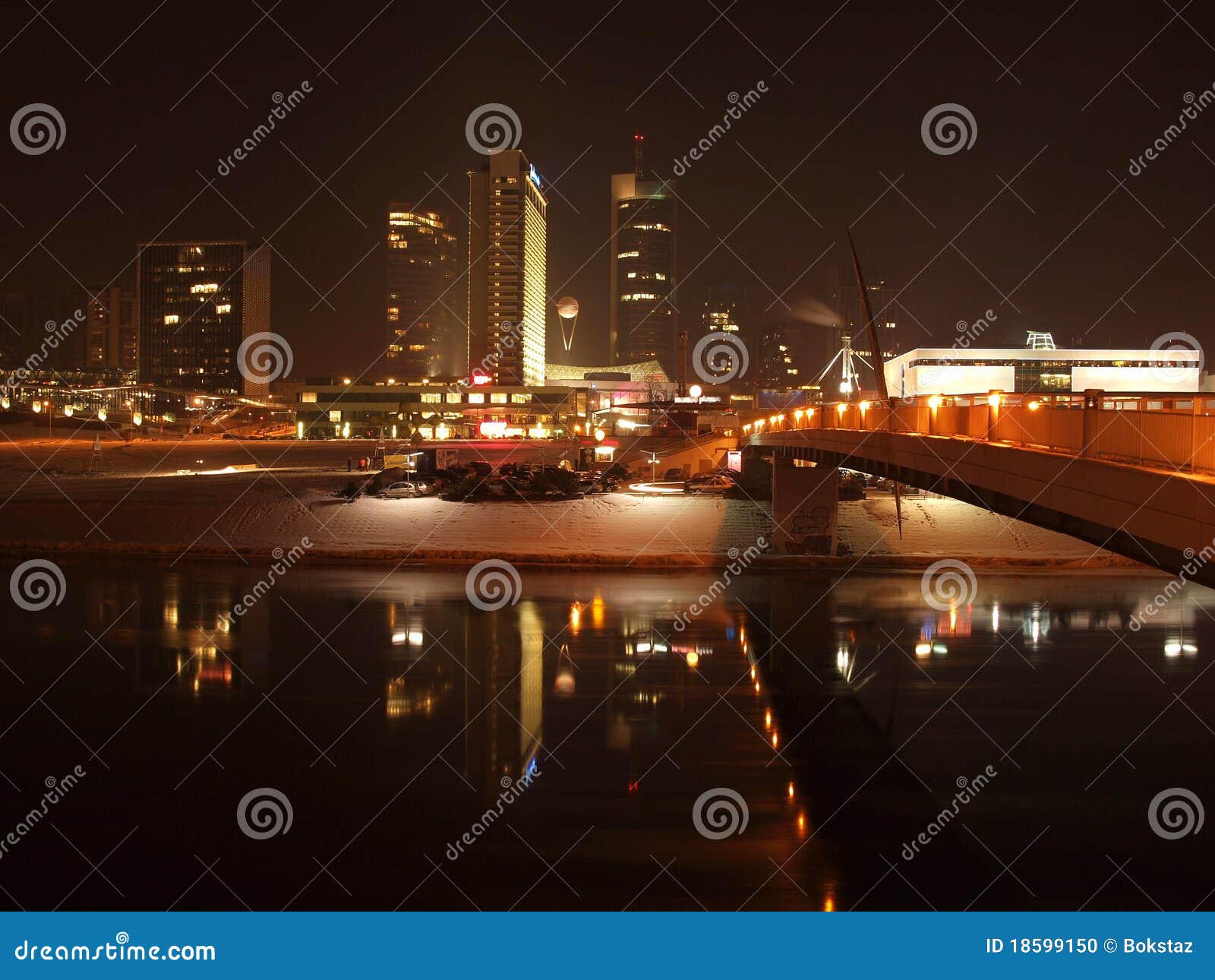 City Lights Reflection in the River Stock Photo - Image of architecture ...