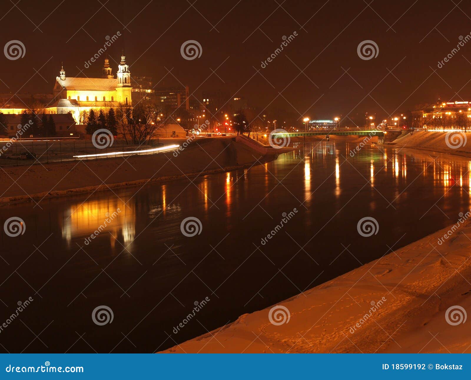 City Lights Reflection in the River Stock Photo - Image of europe ...