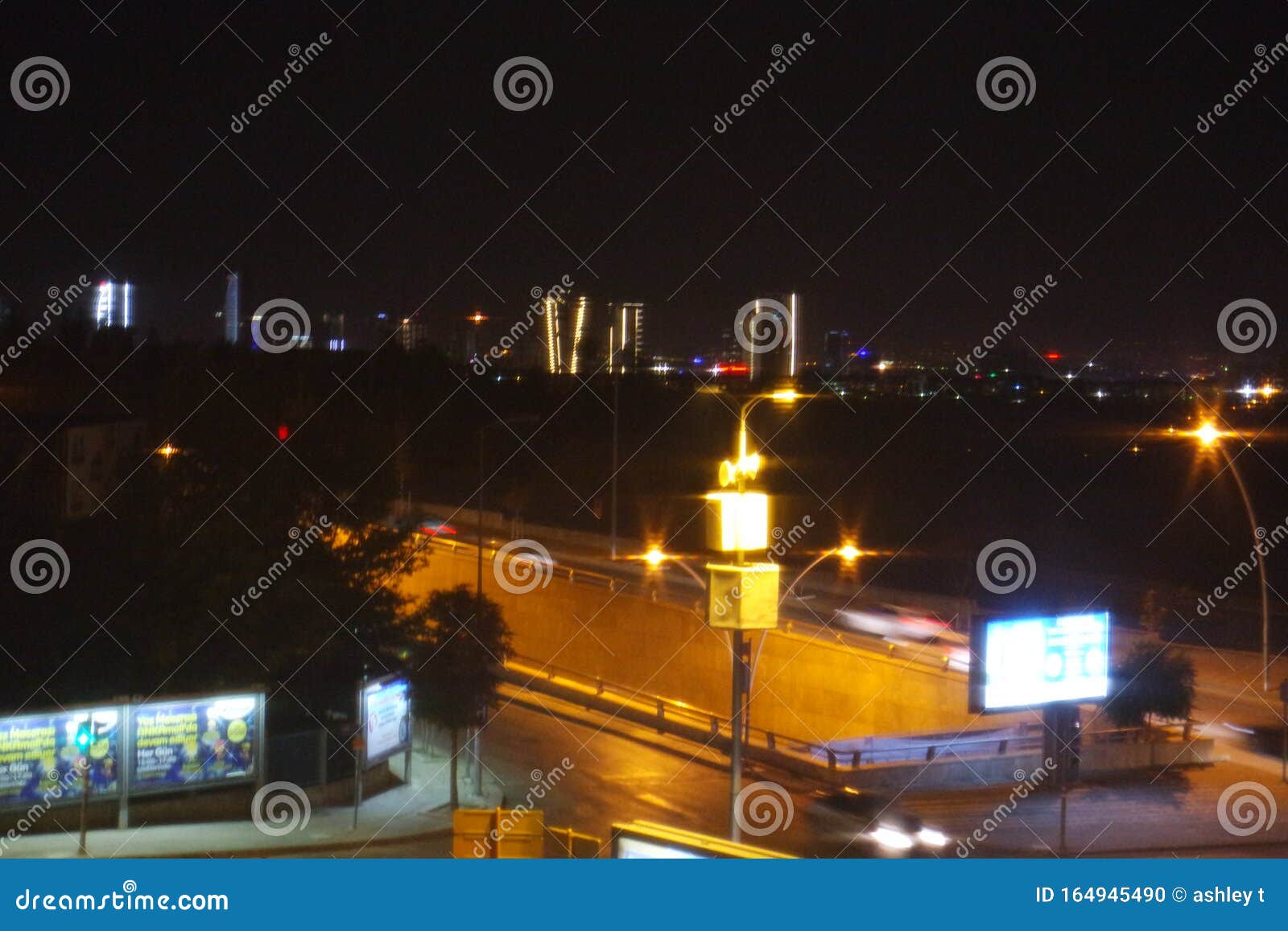 City Lights Tower Night Sky Landscape Building Editorial Image - Image ...