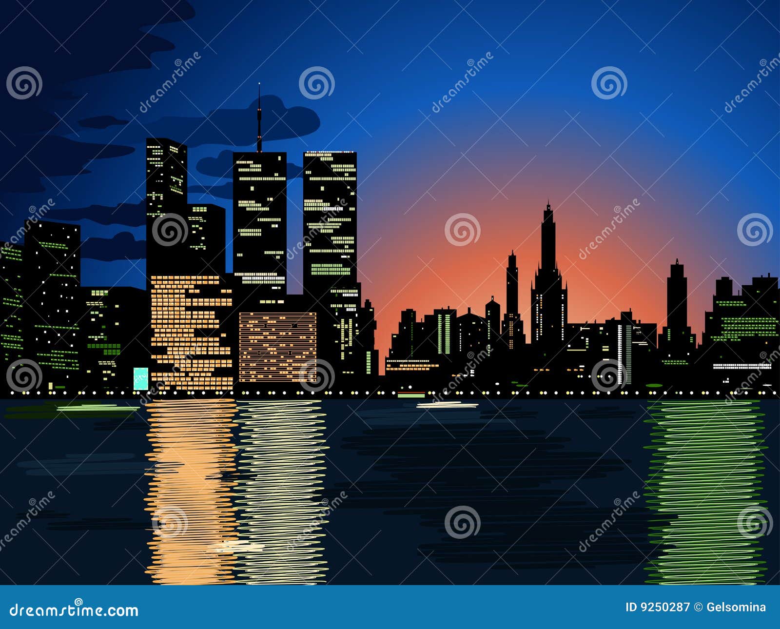 Vector Cityscape Silhouette | CartoonDealer.com #14581792