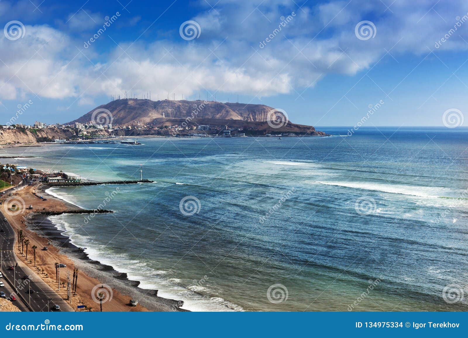 City Lima, view of bay stock photo. Image of south, outdoors - 134975334