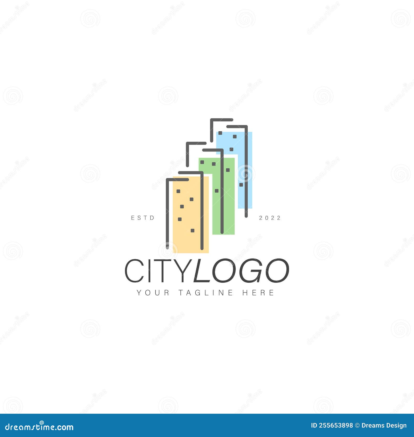 City Linear Logo Design Icon Illustration Stock Vector - Illustration ...