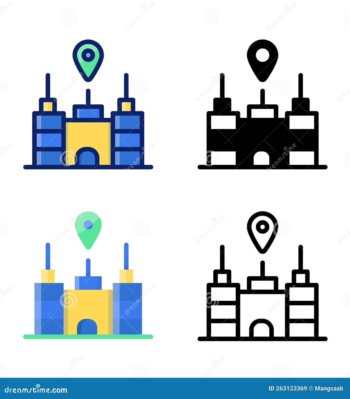 City Location. Pointer and Location Icons Stock Vector - Illustration ...