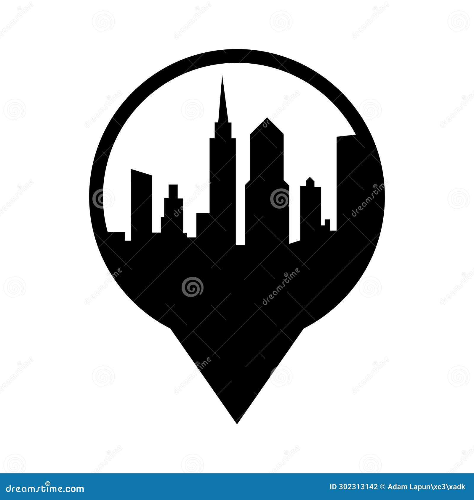 City Location Vector Icon on White Background Stock Vector ...