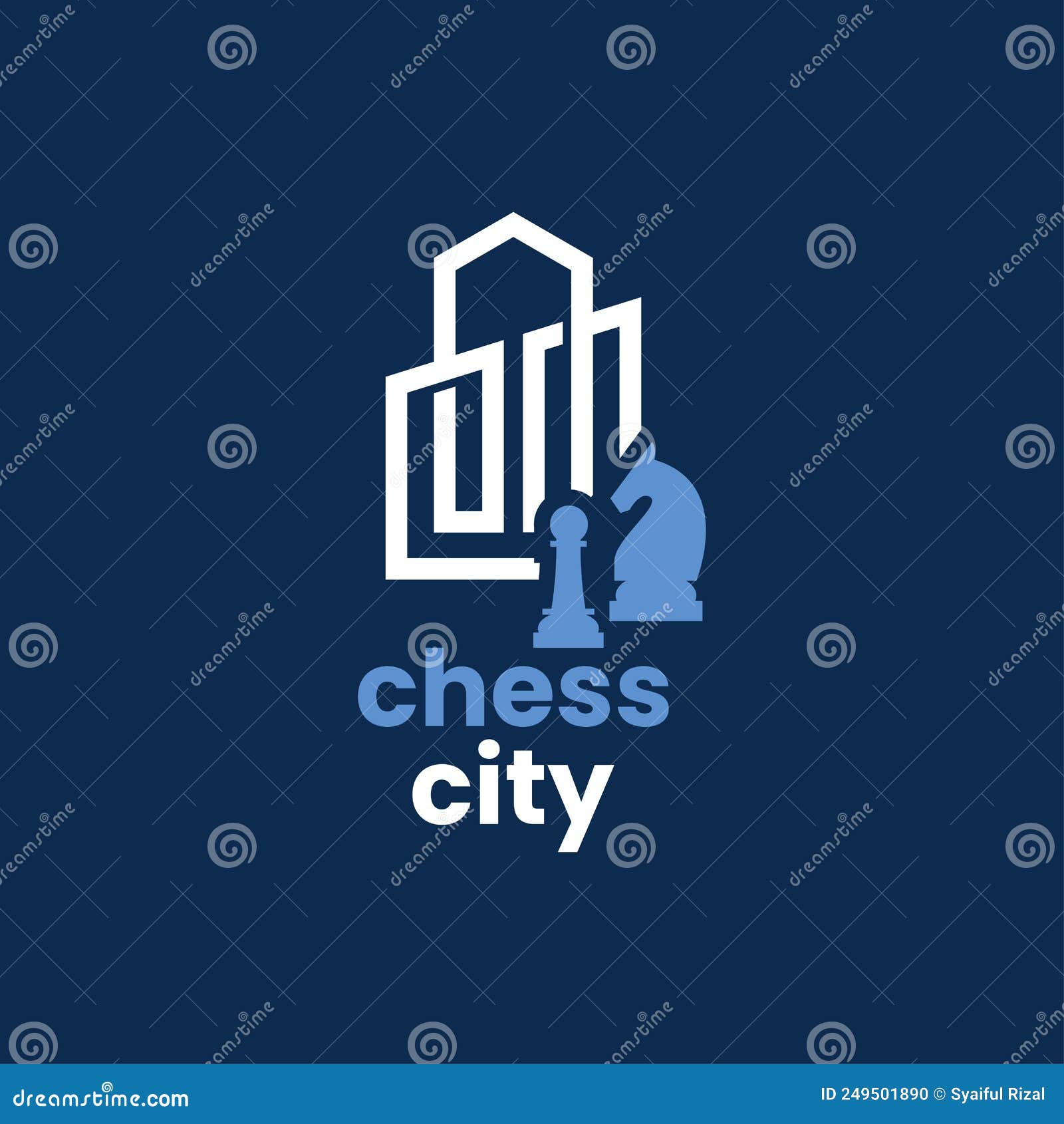 City Image Logo with Combination of Two Chess Pawn Images Stock ...