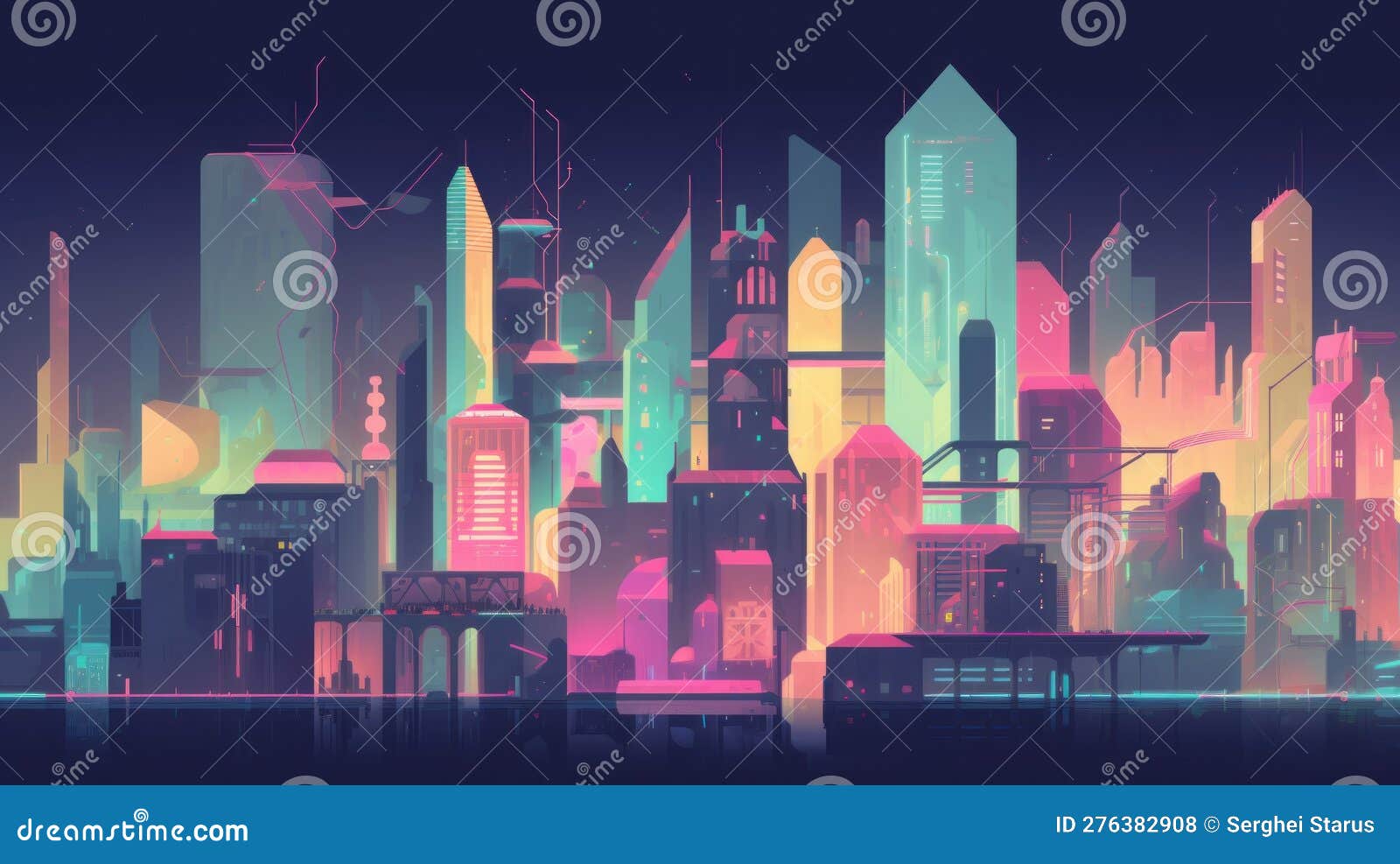 A City with a Lot of Tall Buildings. AI Generative Image. Stock ...