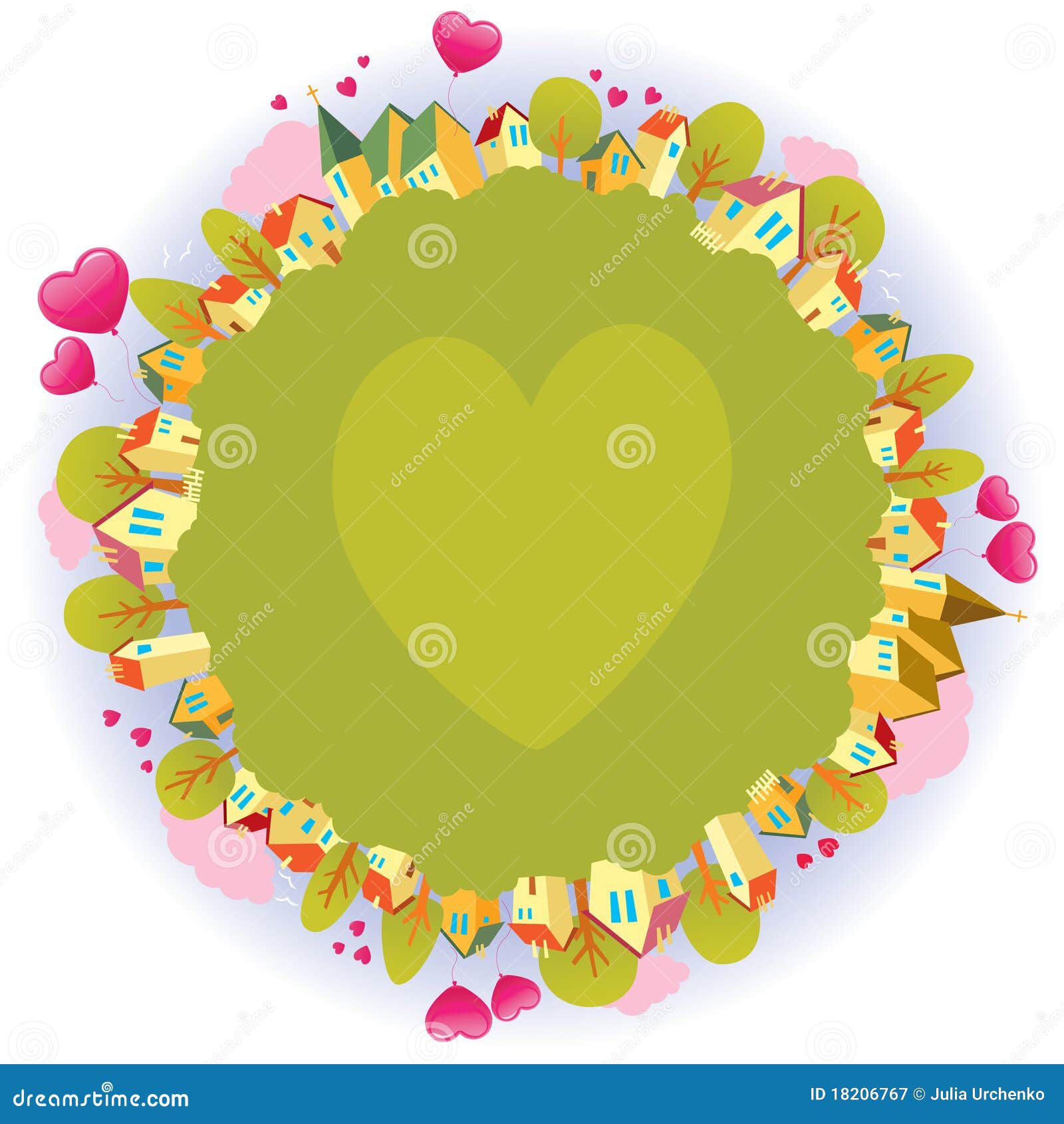 City of Love stock vector. Illustration of heart, tree - 18206767
