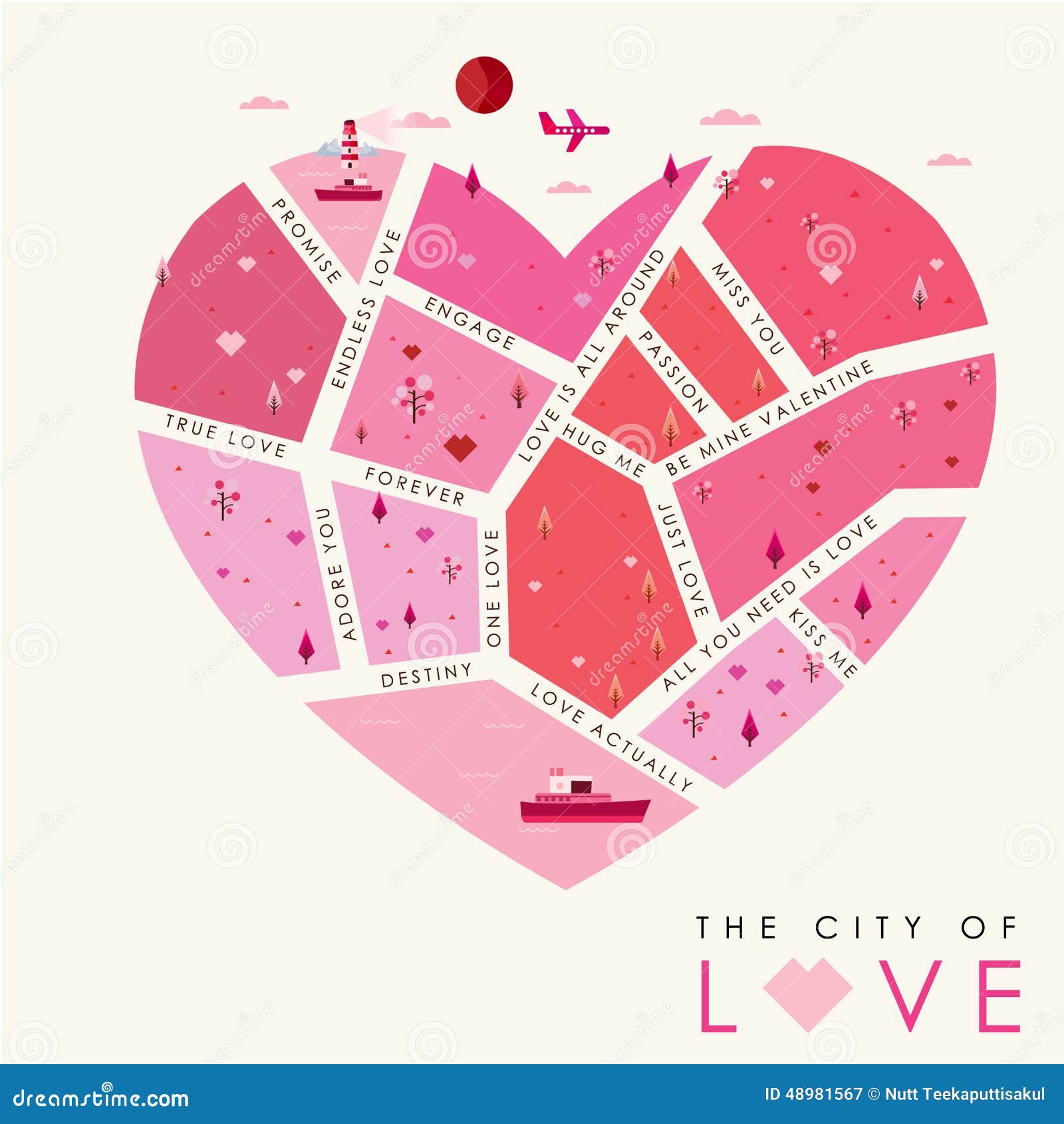 The city of love-01 stock vector. Illustration of engage - 48981567