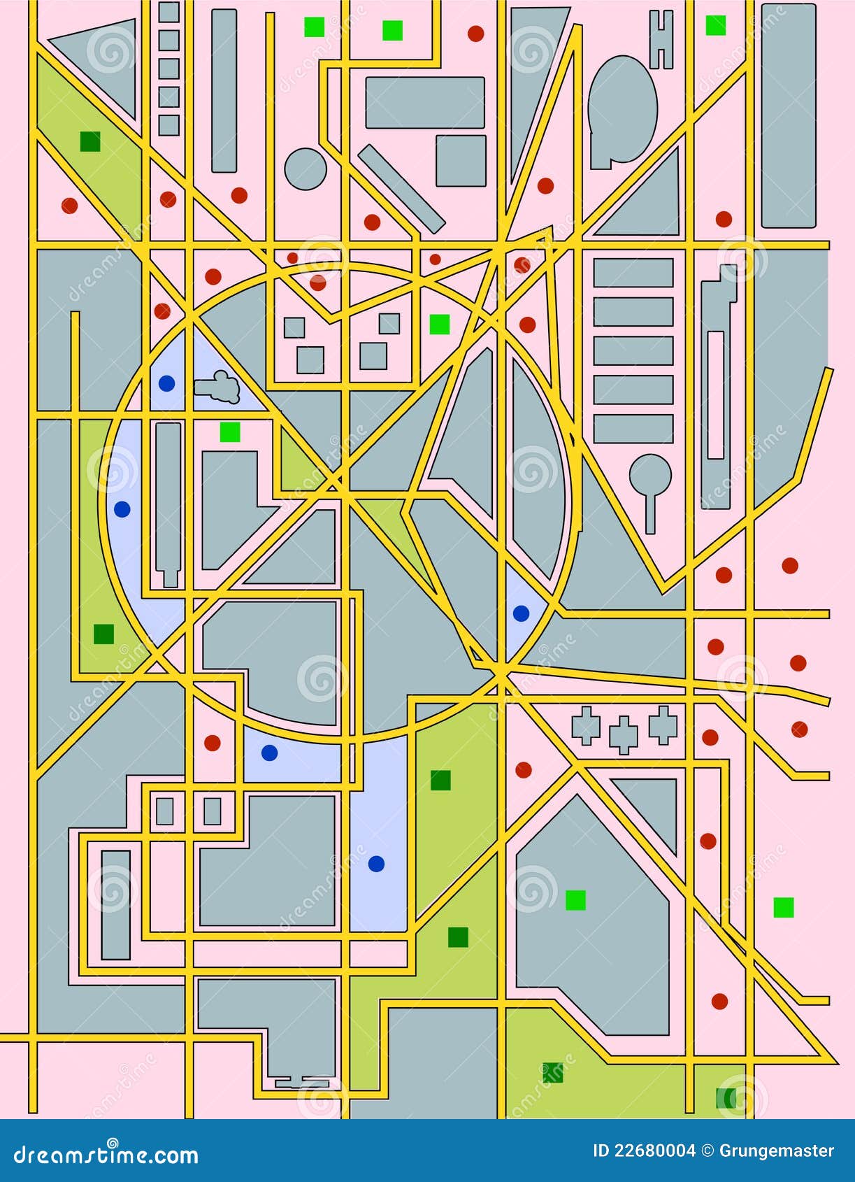 City map stock vector. Illustration of direction, gray - 22680004