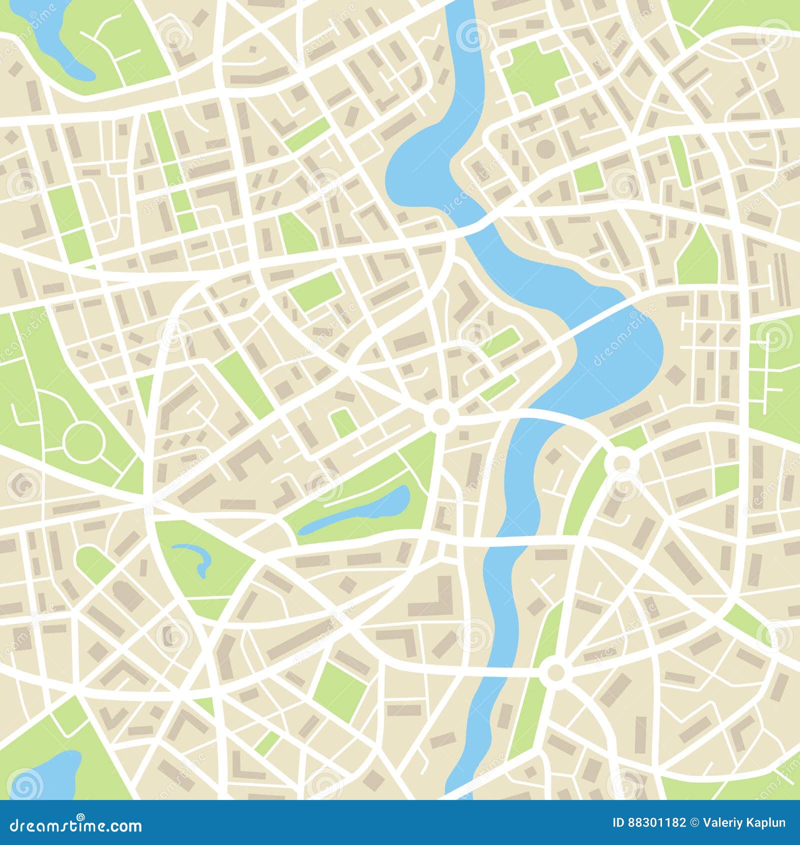 City Map Abstract Seamless Pattern - Illustration Stock Illustration ...