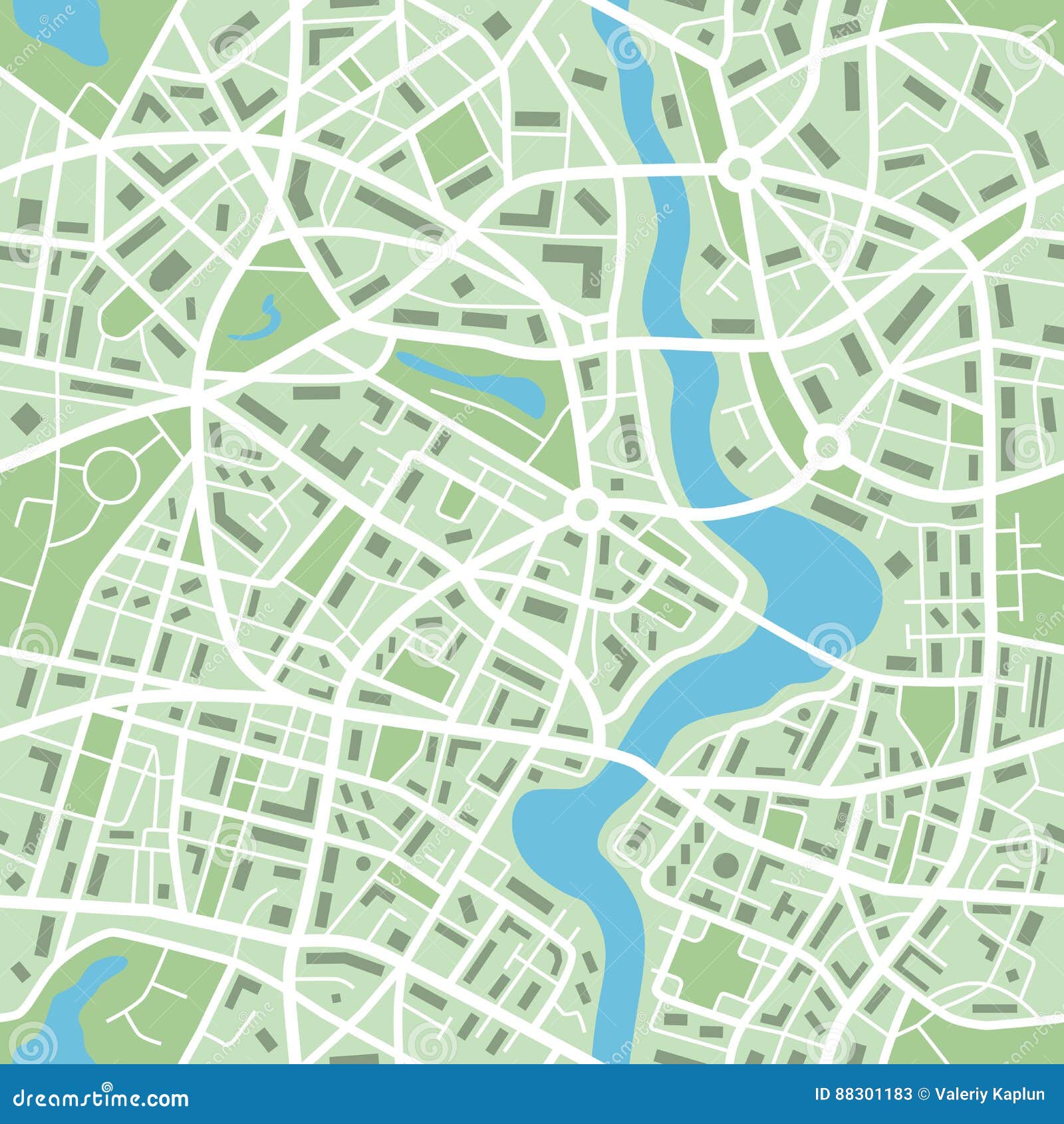 City Map Abstract Seamless Pattern - Illustration Stock Illustration ...