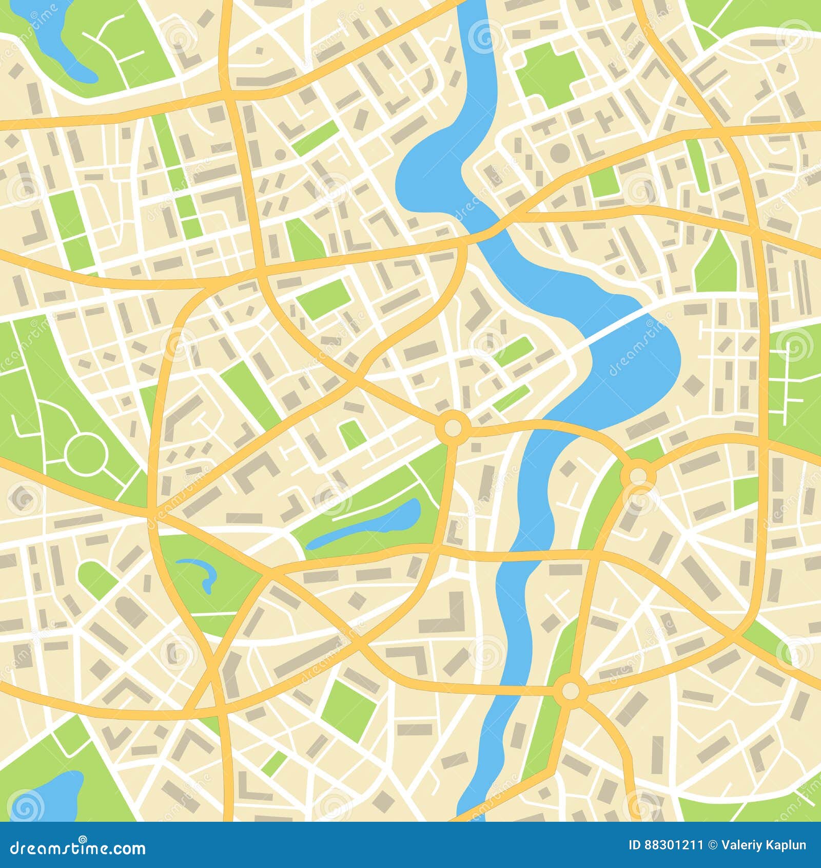 City Map Abstract Seamless Pattern - Illustration Stock Illustration ...