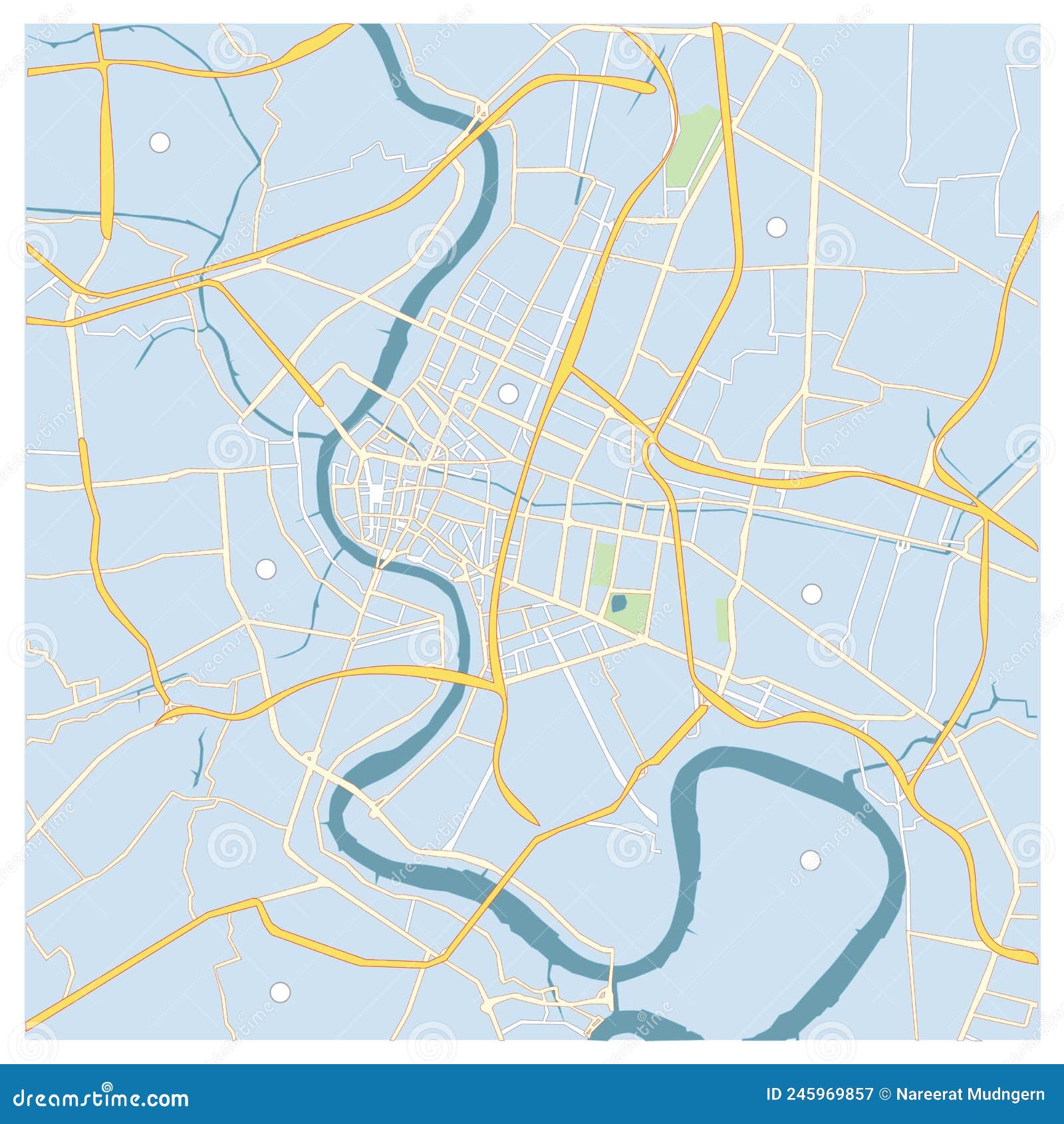 Vector city map stock vector. Illustration of green - 245969857