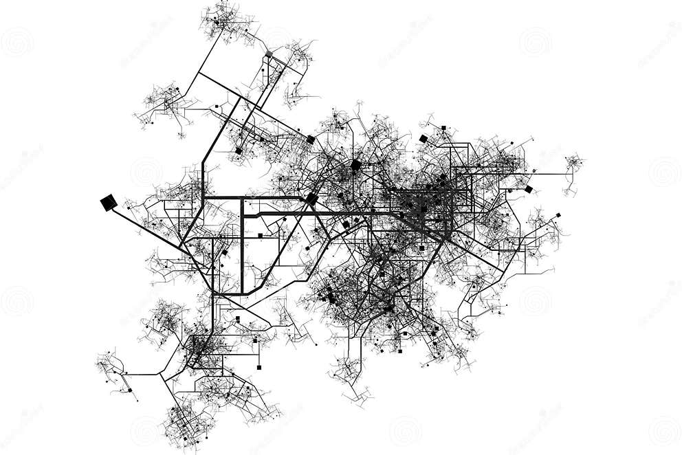City Map Blueprint stock illustration. Illustration of plan - 6907319