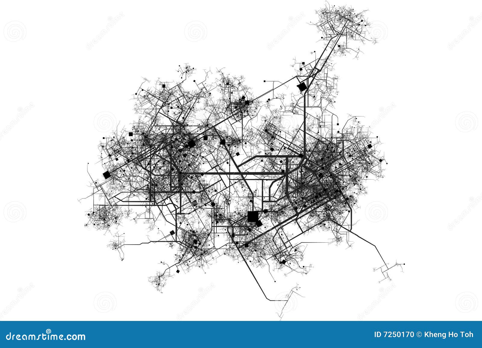 City Map Blueprint stock illustration. Illustration of internet - 7250170