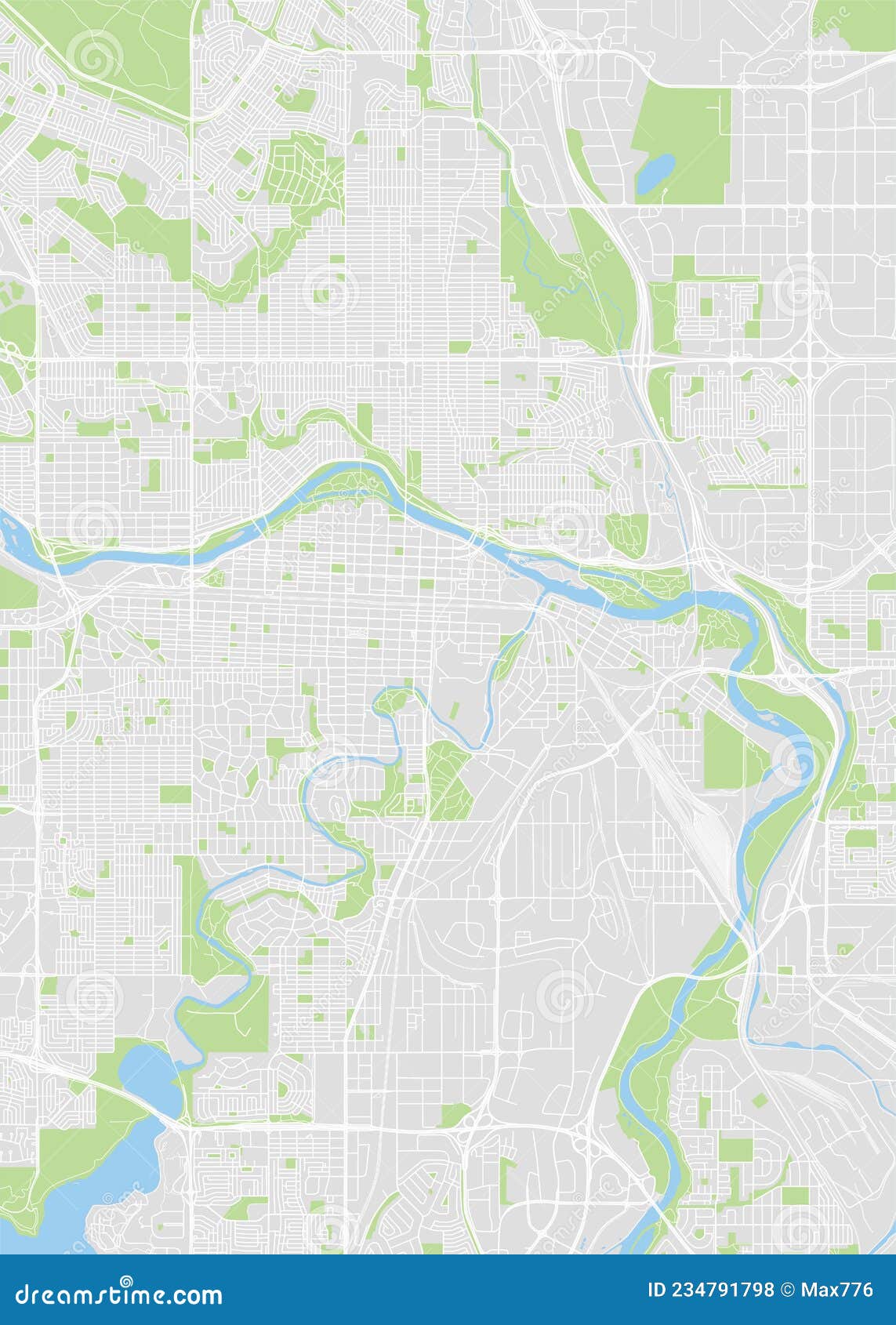 Calgary Map. Detailed Map Of Calgary City Poster With Streets ...