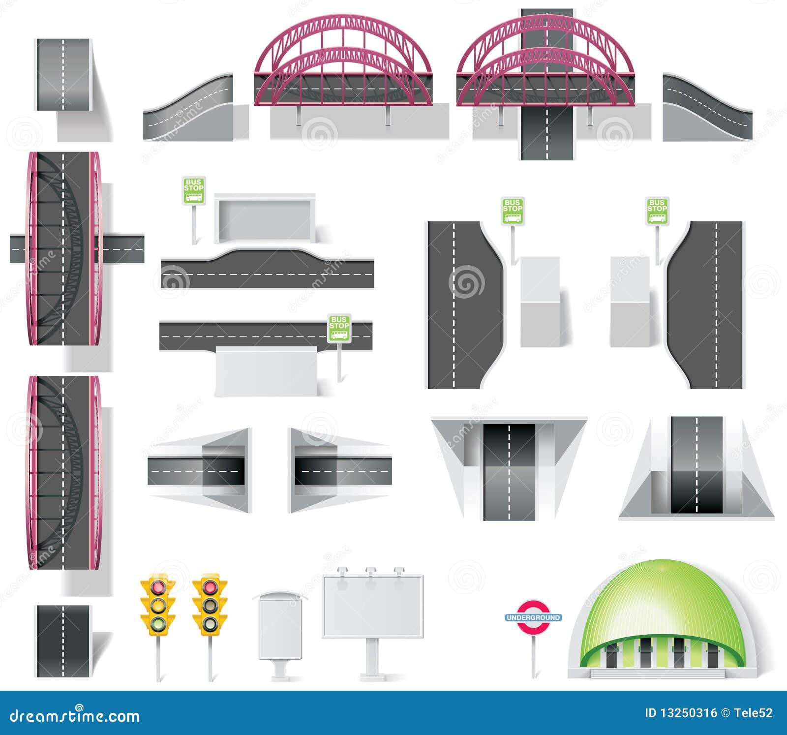 City Map Creation Kit (DIY). Part 10. Elemets Stock Vector ...