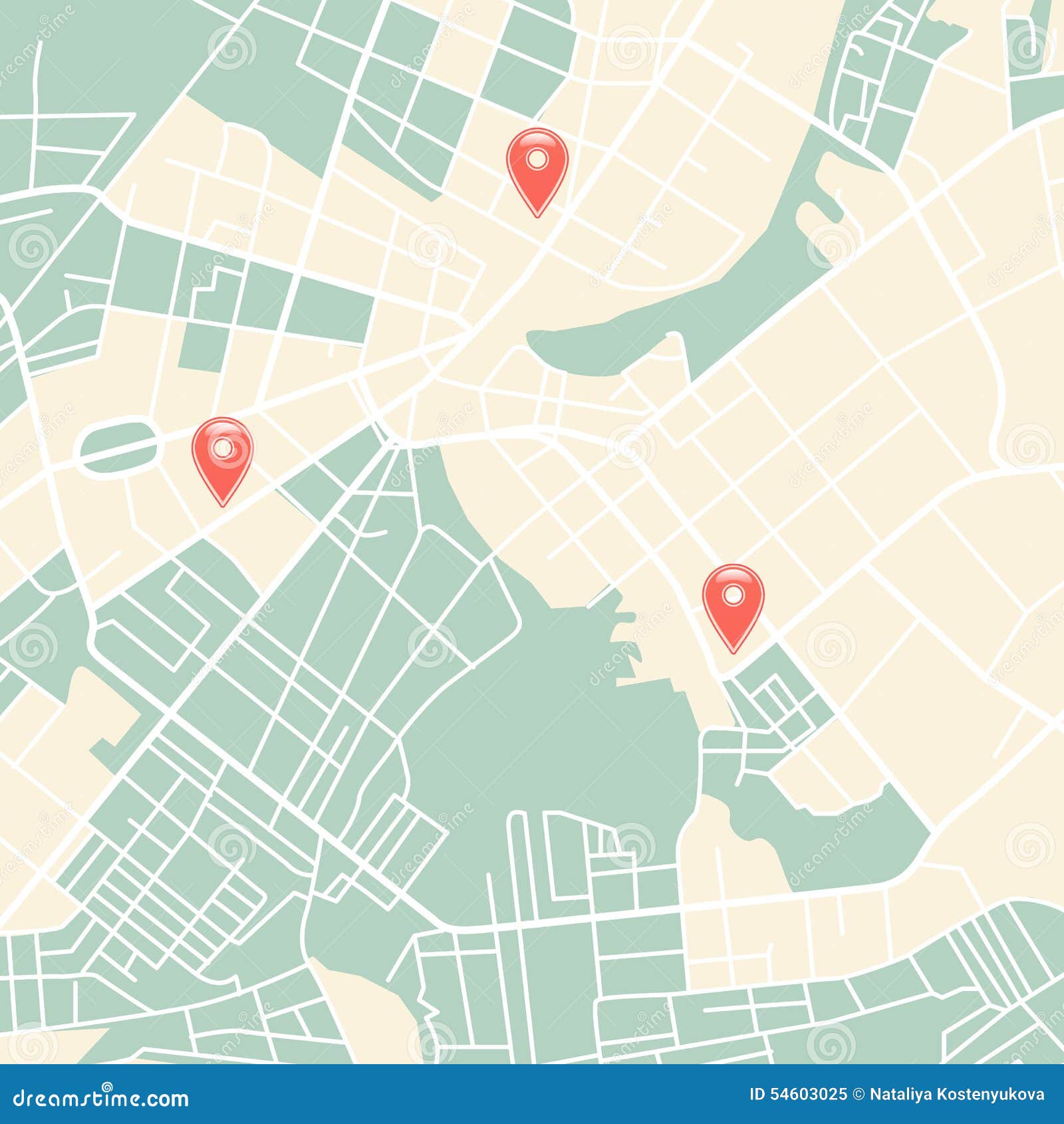 City map stock vector. Illustration of crossroad, direction - 54603025