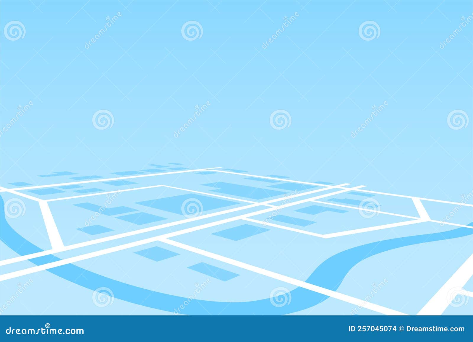 City Map in Flat Style. Image of the City from Above Stock Vector ...