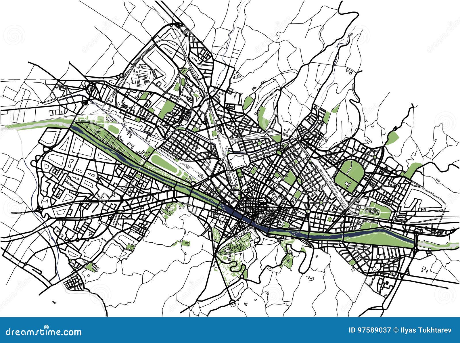 City Map of Florence, Italy Stock Vector - Illustration of place ...