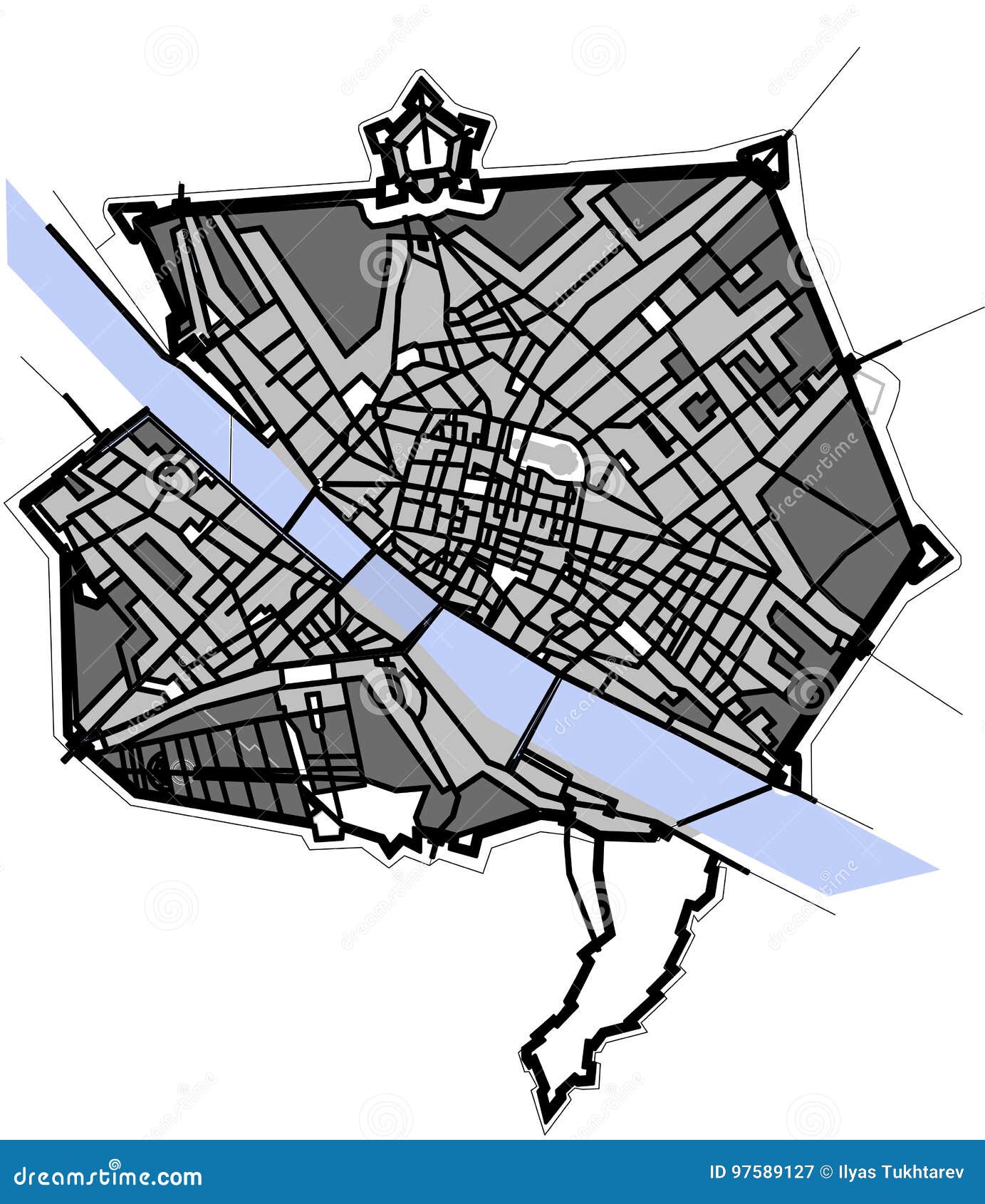 City Map of Florence, Italy Stock Vector - Illustration of geographical ...