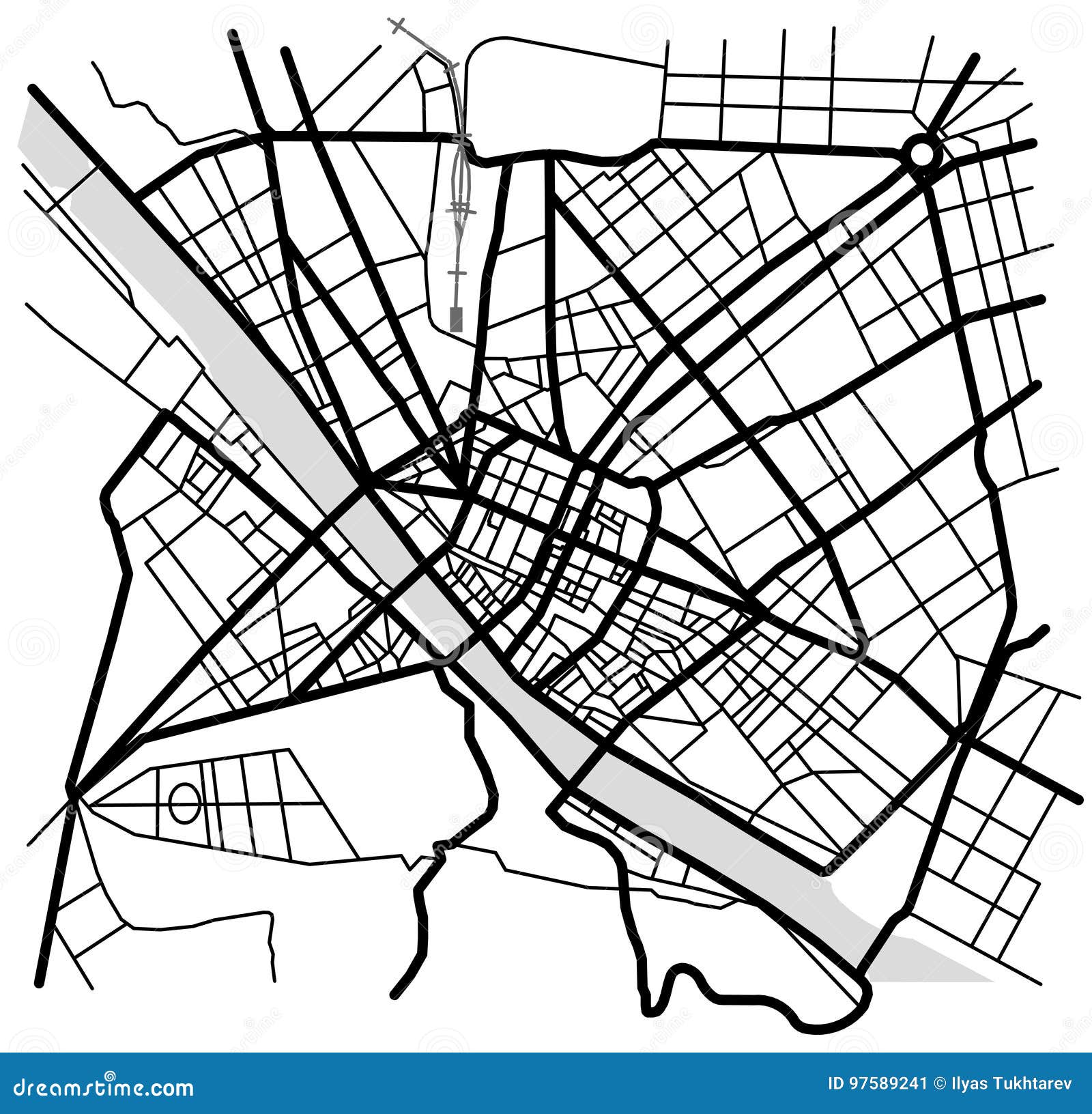 City Map of Florence, Italy Stock Vector - Illustration of arno, europe ...