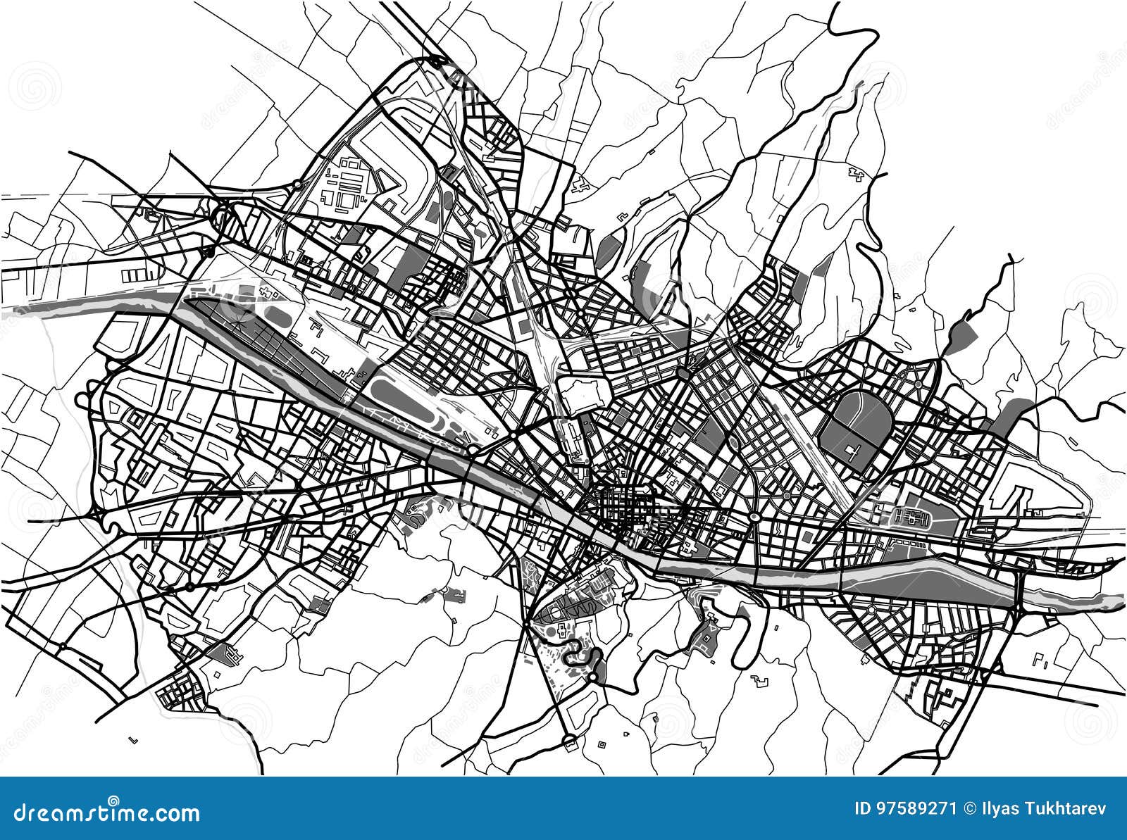 City Map of Florence, Italy Stock Vector - Illustration of geographical ...
