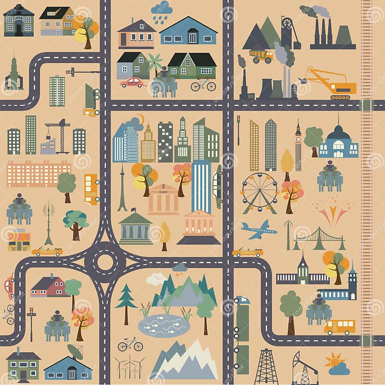 City Map Generator. City Map Example Stock Vector - Illustration of ...