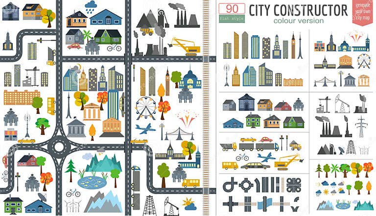 City Map Generator. City Map Example Stock Vector - Illustration of ...