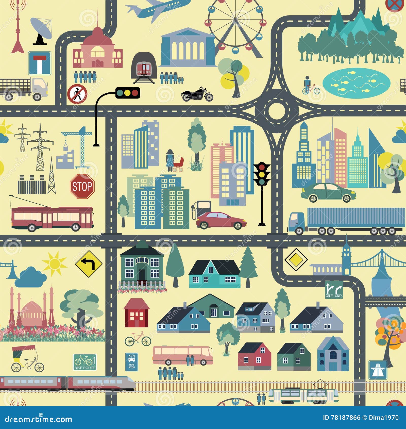 City Map Generator. City Map Example Stock Vector - Illustration of ...