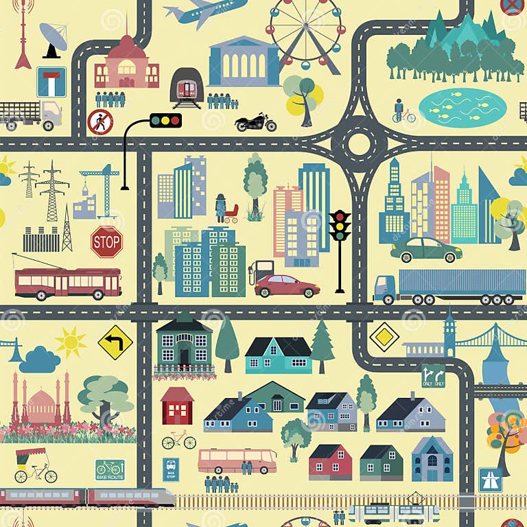 City Map Generator. City Map Example Stock Vector - Illustration of ...