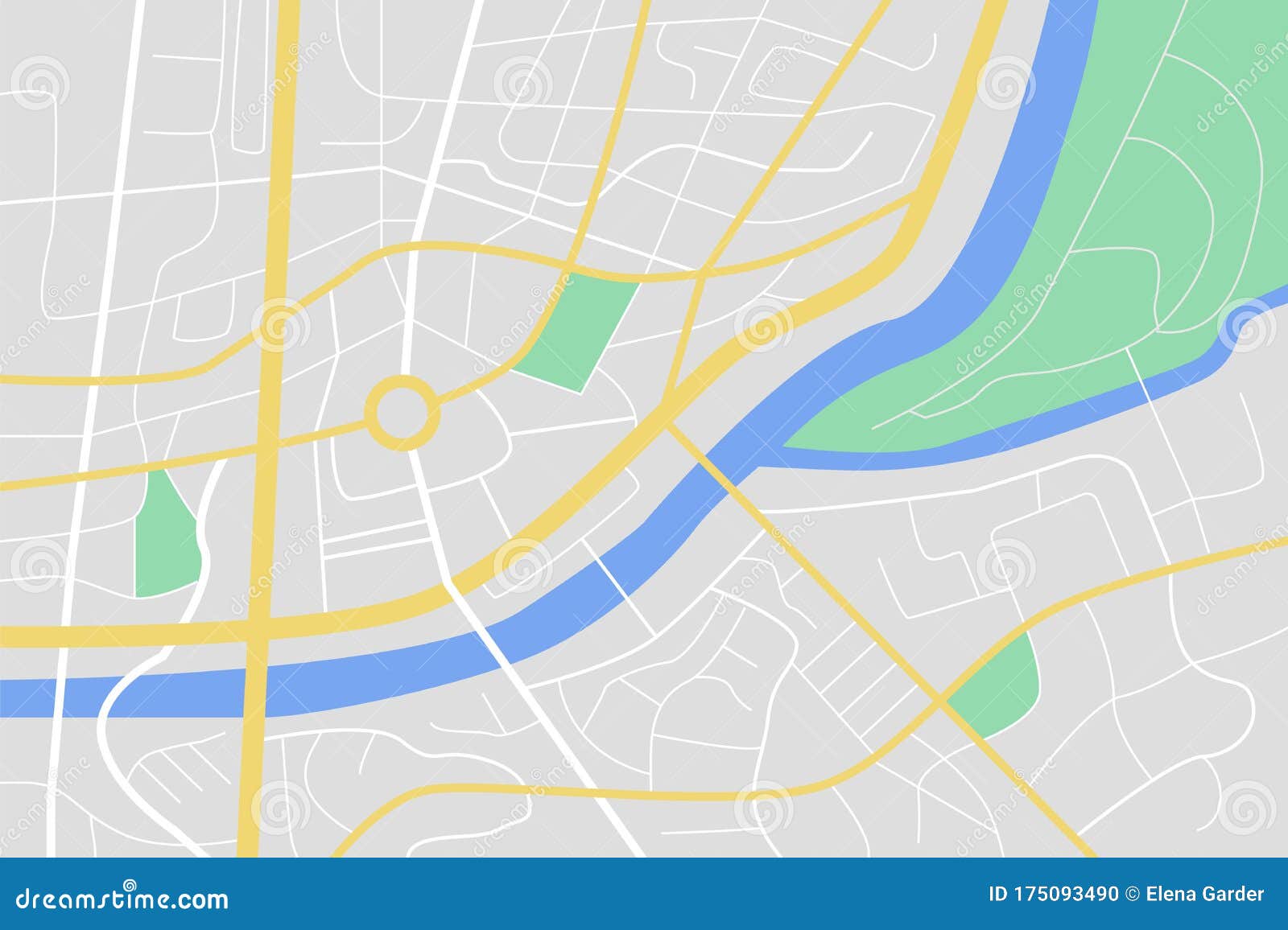 City Map for GPS Route. Vector Street Navigation. Road Plan. Stock ...